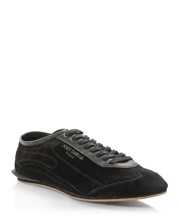 Dolce & Gabbana Derbies Low Top Suede Sneakers - Black