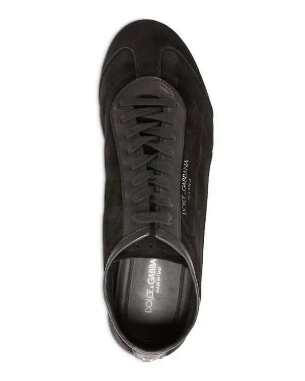 Dolce & Gabbana Derbies Low Top Suede Sneakers - Black