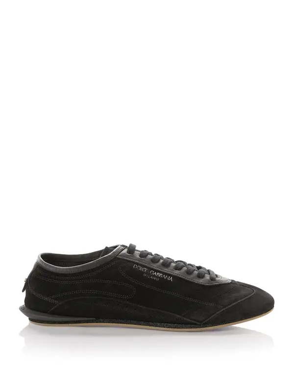 Dolce & Gabbana Derbies Low Top Suede Sneakers - Black