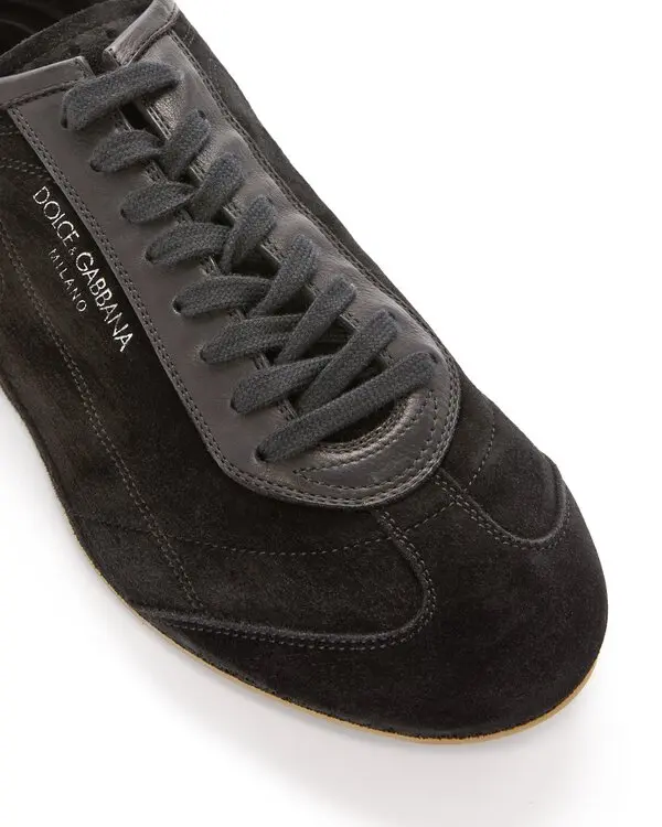 Dolce & Gabbana Derbies Low Top Suede Sneakers - Black