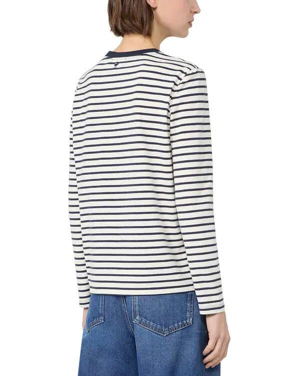 Max Mara Striped Slogan Long Sleeve Tee
