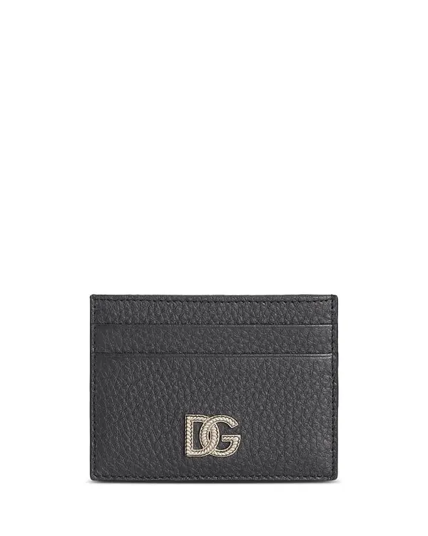 Dolce & Gabbana Logo Pebble Leather Card Holder