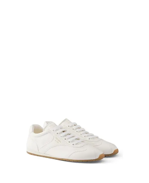 Prada Nappa Leather Sneakers - Neutral
