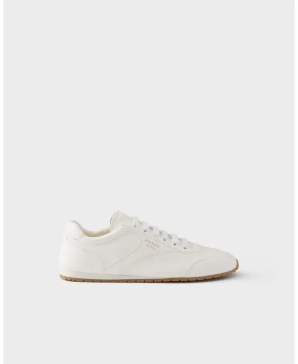 Prada Nappa Leather Sneakers - Neutral
