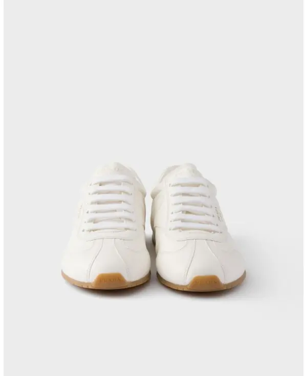 Prada Nappa Leather Sneakers - Neutral