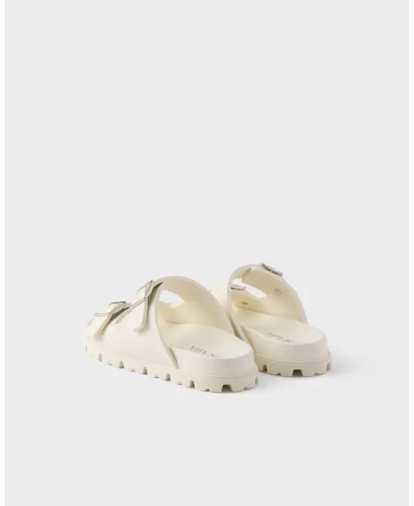 Prada Rubber Slides With Buckles