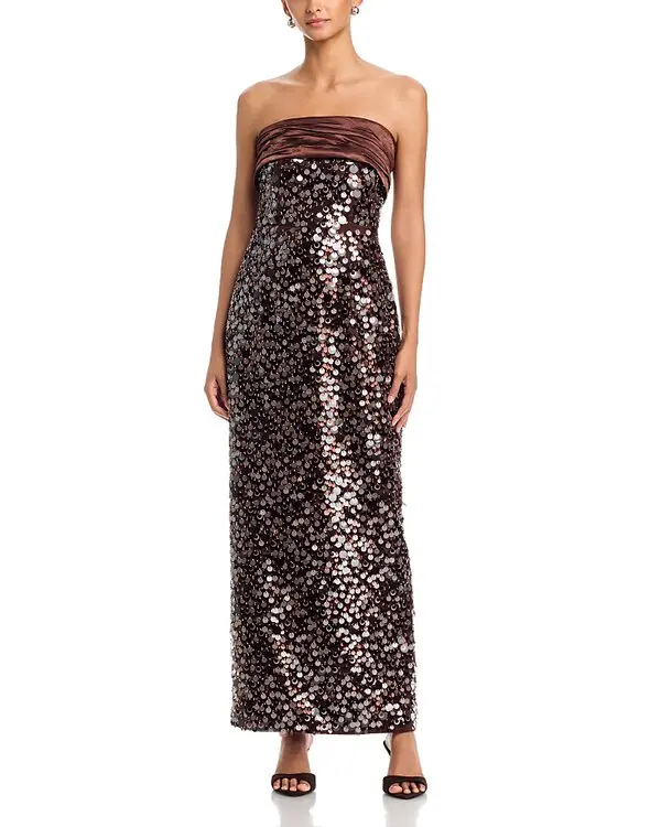 MILLY Hanna Sequined Column Maxi Dress
