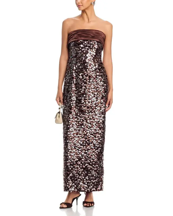 MILLY Hanna Sequined Column Maxi Dress