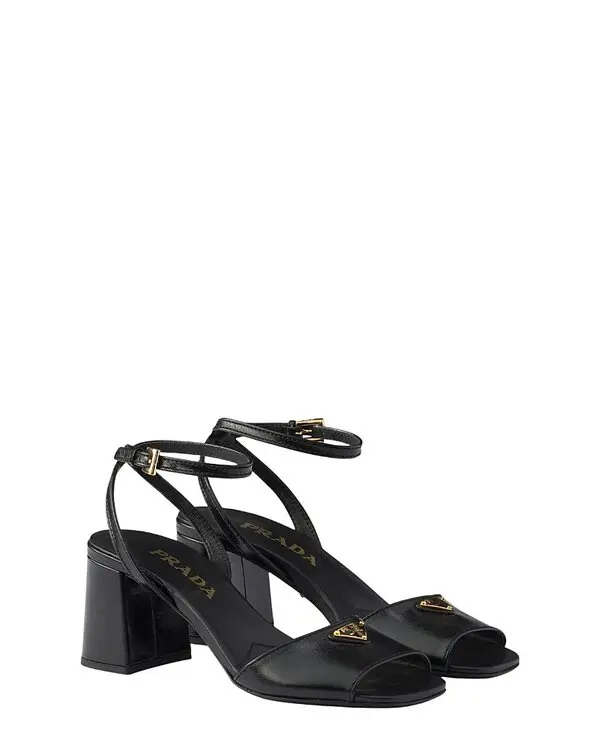 Prada Leather Sandals - Black