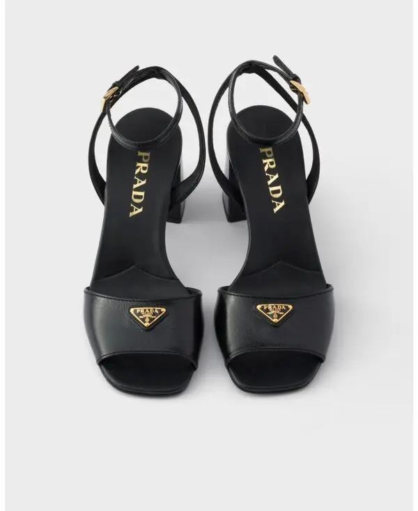 Prada Leather Sandals - Black