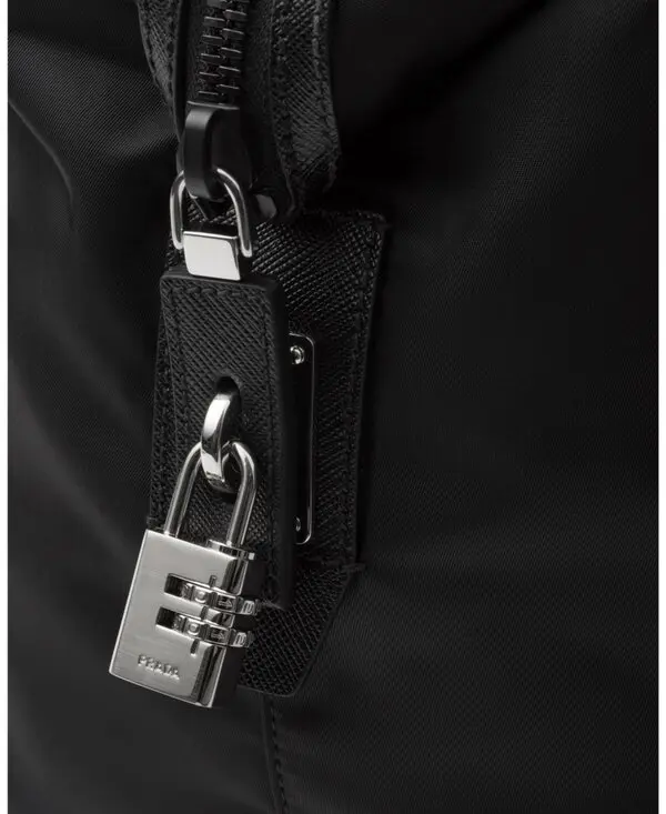Prada Re-nylon And Saffiano Leather Duffle Bag