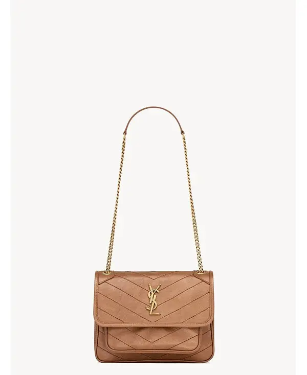 Saint Laurent Niki Baby Bag In Vintage Leather - Light Caramel