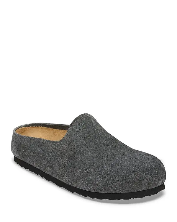 BIRKENSTOCK Amsterdam Suede Clogs - Charcoal