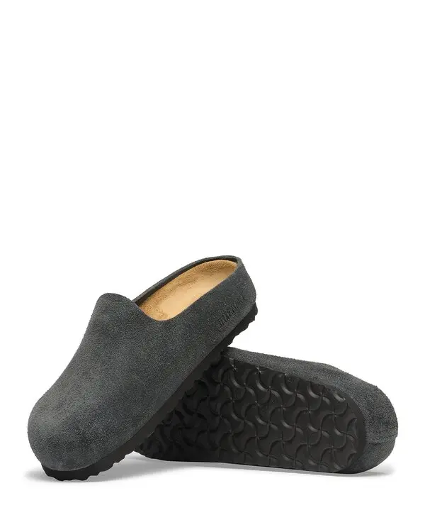 BIRKENSTOCK Amsterdam Suede Clogs - Charcoal
