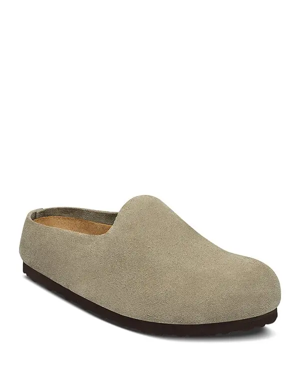 BIRKENSTOCK Amsterdam Suede Clogs - Taupe