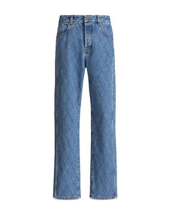 Balmain Quilted Cotton Jeans