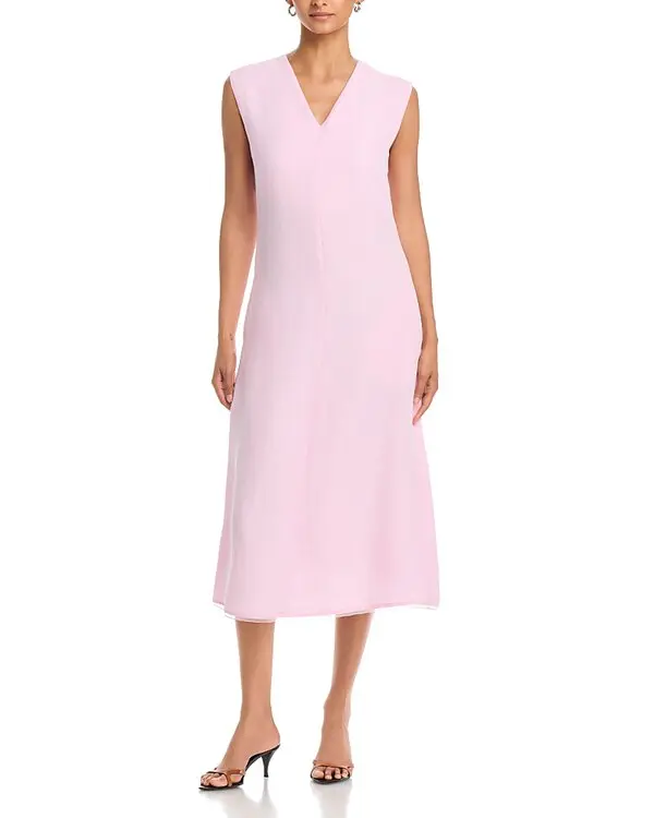 Fabiana Filippi V Neck Sleeveless Midi Dress - Pink