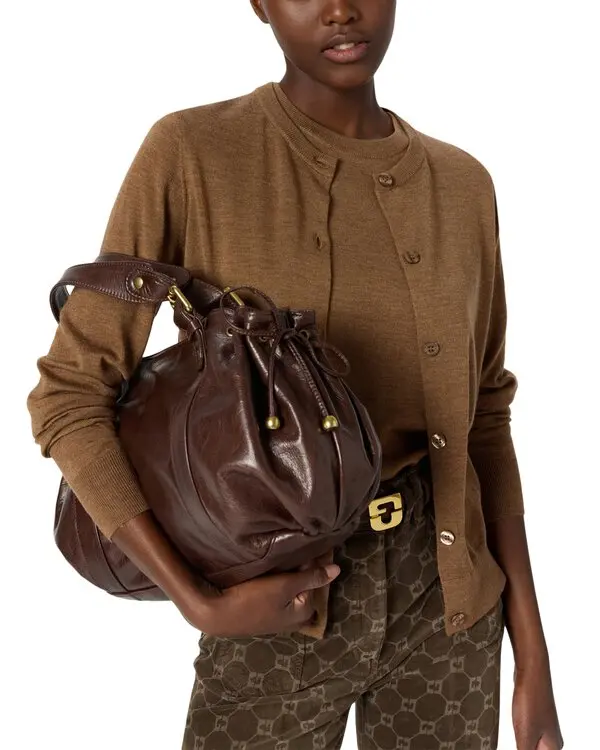 Gerard Darel 24h Large Leather Handbag - Brown