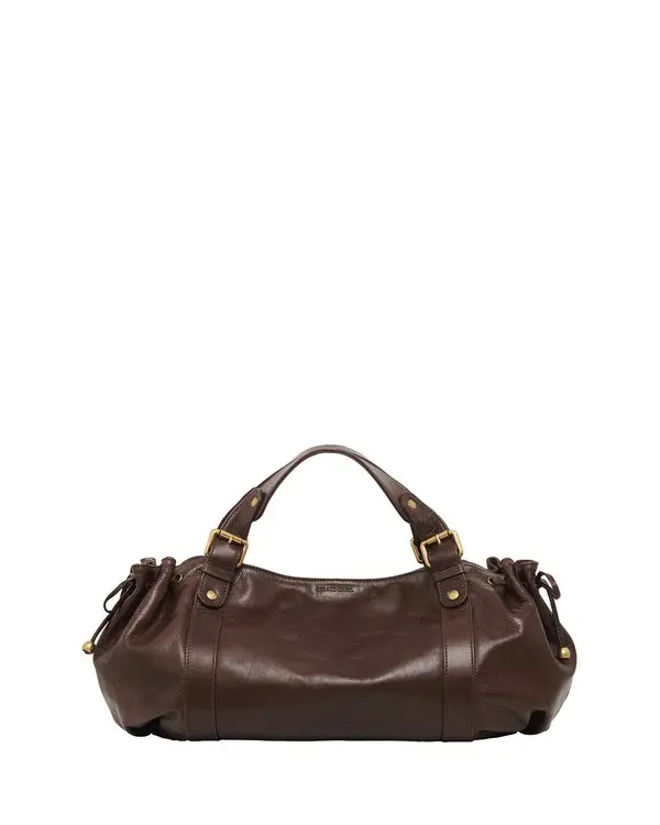 Gerard Darel 24h Large Leather Handbag - Brown