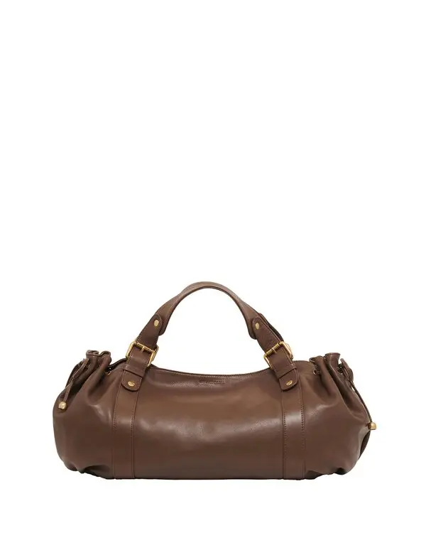 Gerard Darel 24h Large Leather Handbag - Taupe