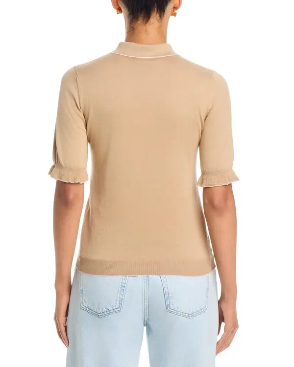 Fabiana Filippi Silk & Cotton Ruffled Polo Top
