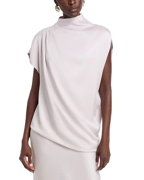 Fabiana Filippi Sleeveless Draped Satin Top