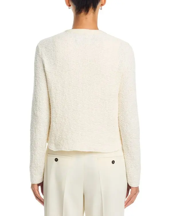 Fabiana Filippi Cropped Tweed Bomber Jacket - Off White