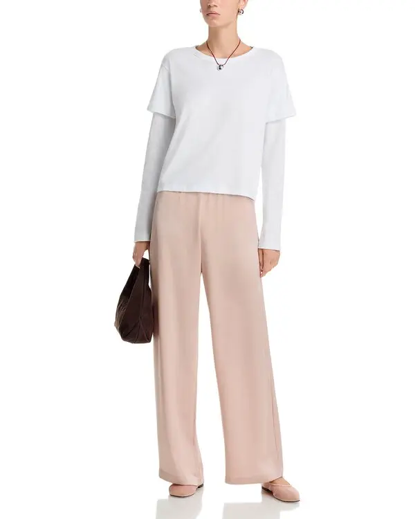LESET Margo Layered Long Sleeve Top - White