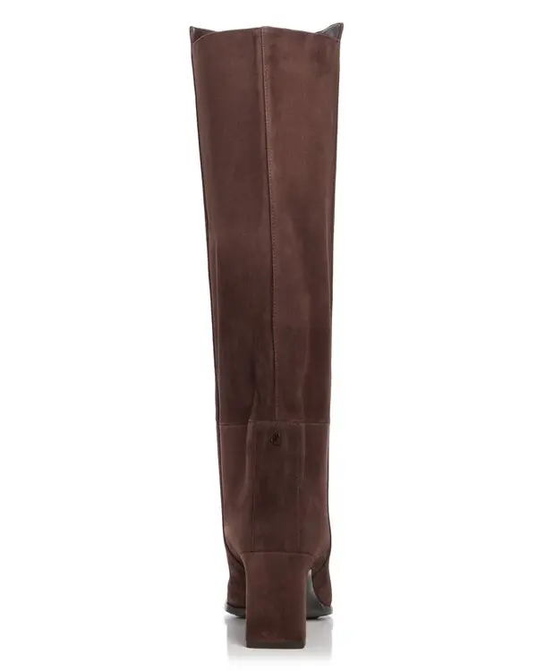 JIMMY CHOO Caly Suede Block Heel Knee High Boots