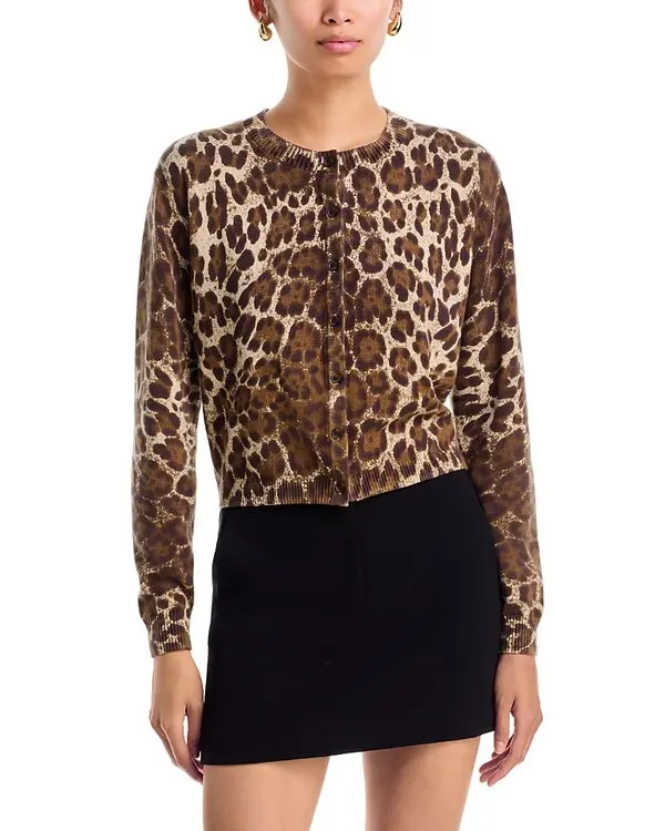 Aqua Ilana Print Crewneck Cardigan Exclusive