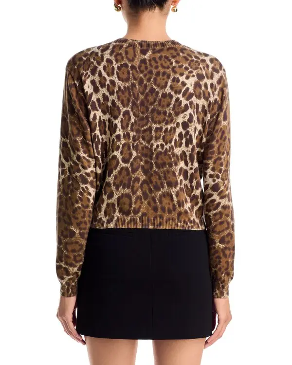 Aqua Ilana Print Crewneck Cardigan Exclusive