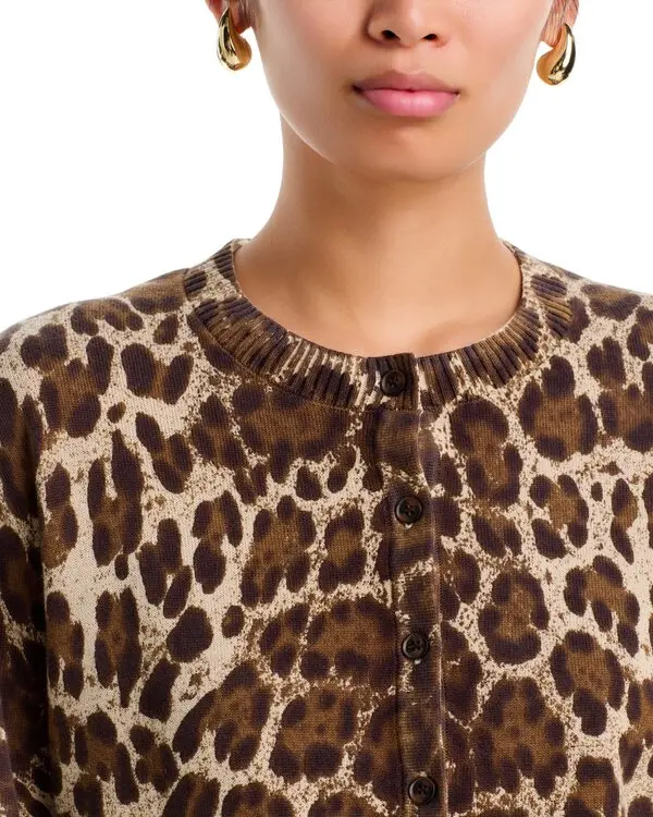 Aqua Ilana Print Crewneck Cardigan Exclusive