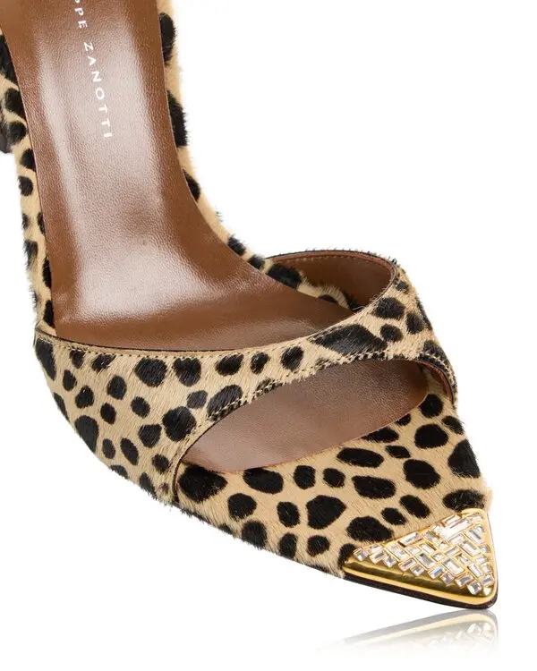 GIUSEPPE ZANOTTI Intriigo Savage Calf Hair High Heel Mules - Felina