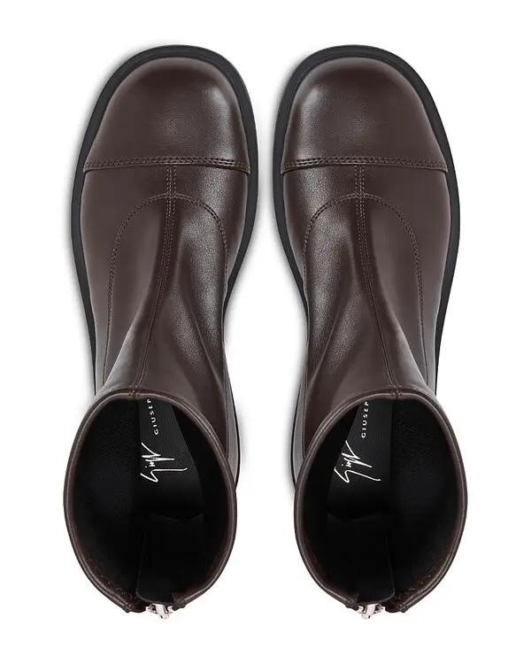 GIUSEPPE ZANOTTI Junney Leather Combat Boots - Moro
