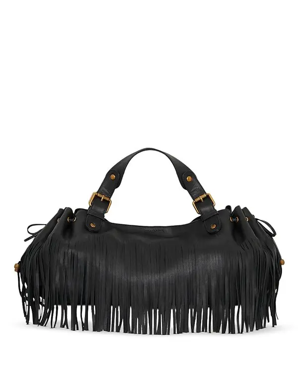 Gerard Darel 24h Fringes Leather Handbag