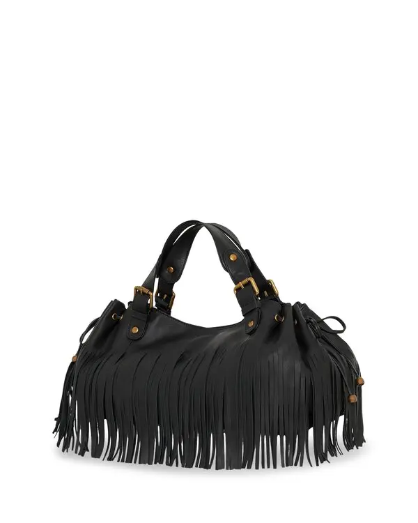 Gerard Darel 24h Fringes Leather Handbag
