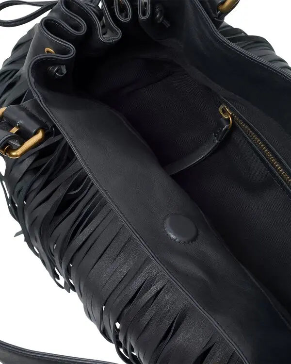 Gerard Darel 24h Fringes Leather Handbag