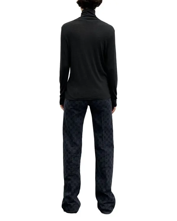 Gerard Darel Reine Short Sleeve Merino Wool Sweater - Charcoal