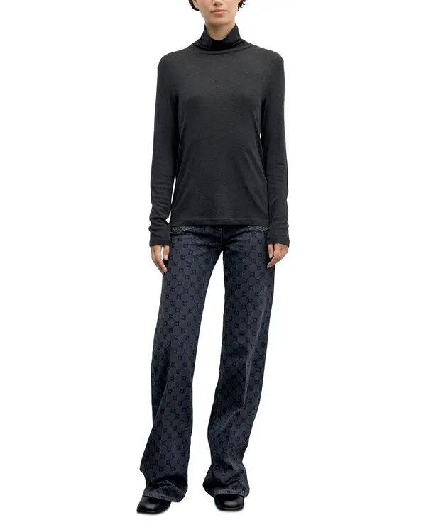 Gerard Darel Reine Short Sleeve Merino Wool Sweater - Charcoal