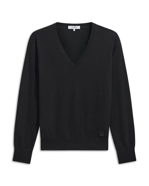 Gerard Darel Rachel Merino Wool V Neck Sweater - Black