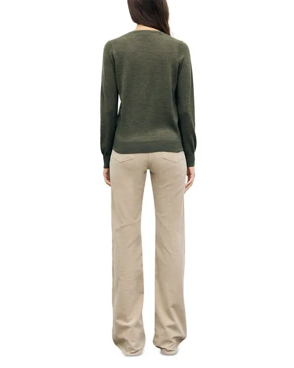 Gerard Darel Merino Wool V-neck Sweater - Green