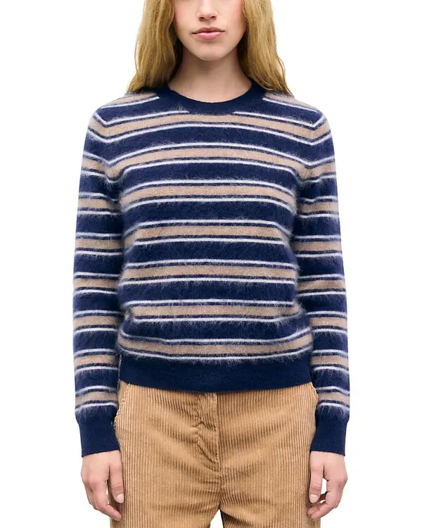 Gerard Darel Rima Brushed Wool Crewneck Sweater - Camel