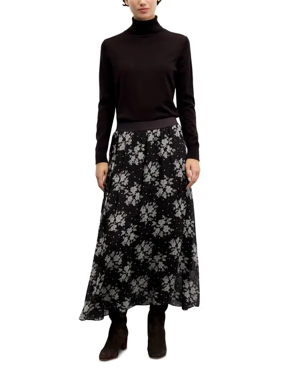Gerard Darel Printed Pull-on Midi Skirt
