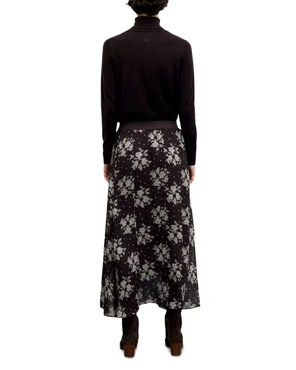 Gerard Darel Printed Pull-on Midi Skirt