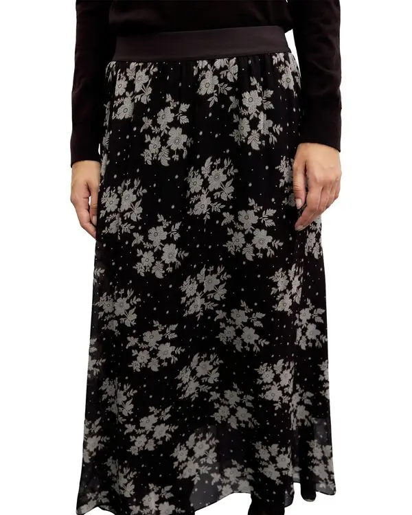 Gerard Darel Printed Pull-on Midi Skirt