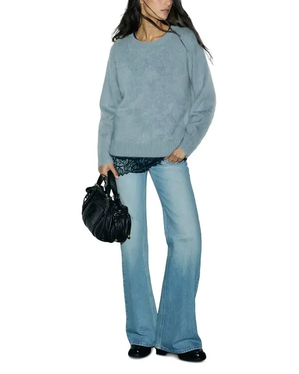 Gerard Darel Rida Brushed Cashmere Crewneck Sweater