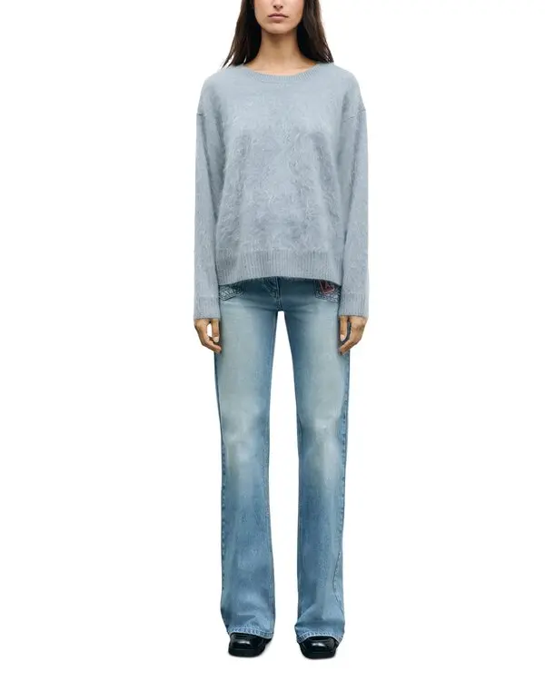 Gerard Darel Rida Brushed Cashmere Crewneck Sweater