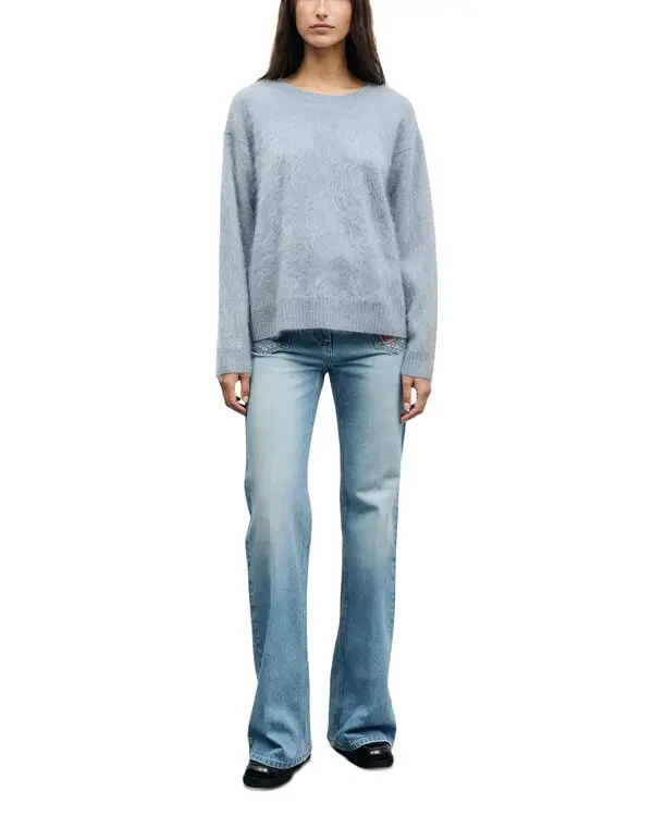 Gerard Darel Rida Brushed Cashmere Crewneck Sweater