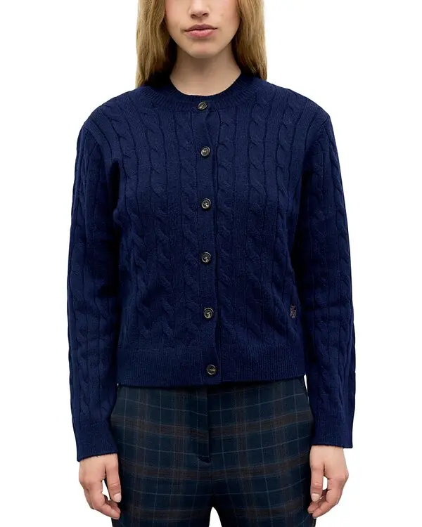Gerard Darel Raiza Cable Knit Button Front Cardigan