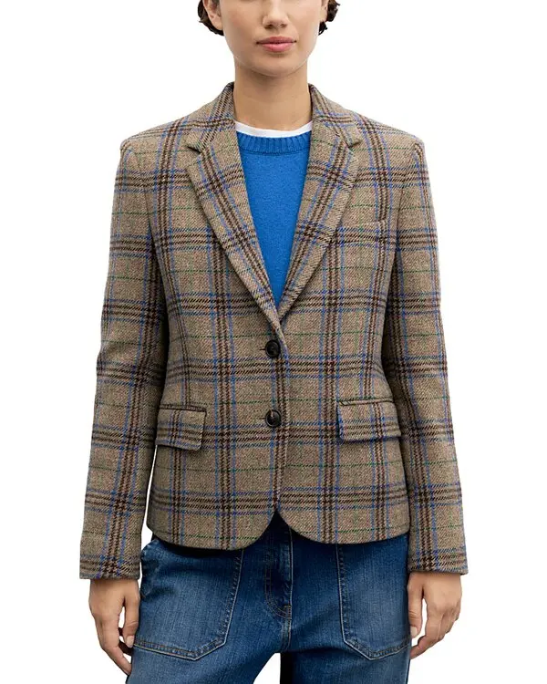 Gerard Darel Juliane Printed Two Button Notch Collar Jacket